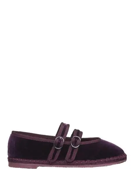 FLABELUS Claire Mary Jane Flat - Aubergine
