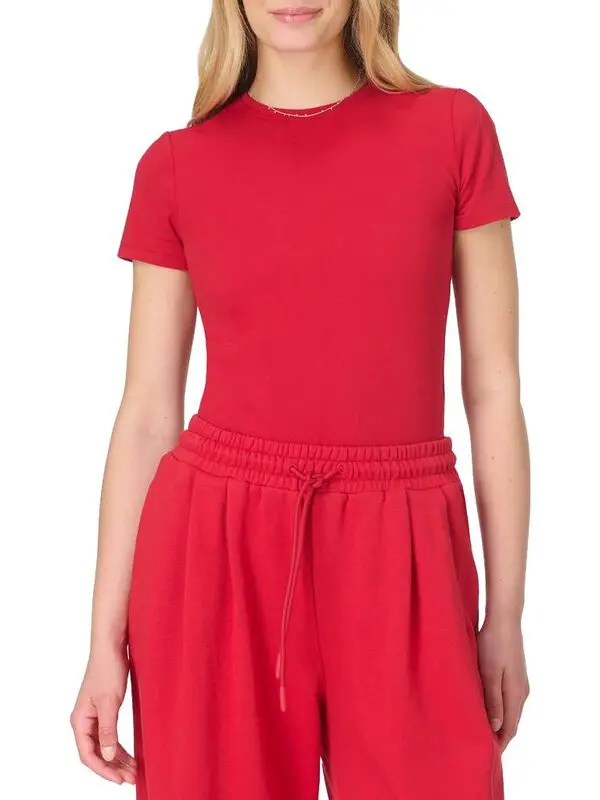 Sweaty Betty Essential Sculpt Crewneck T-shirt - Pepper Red