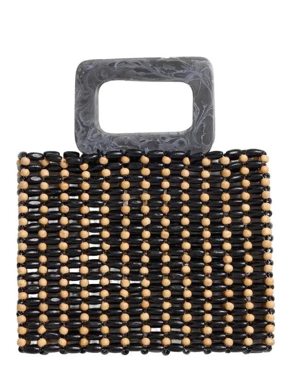 L*Space Chiado Wooden Bead Bag - Natural Black