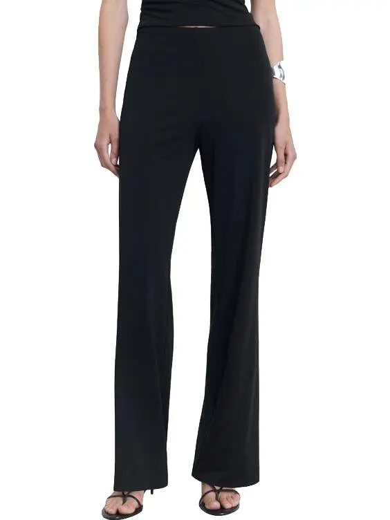 Mango Straight Leg Pull-on Pants - Black