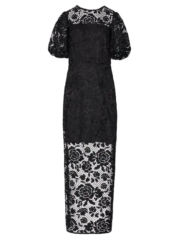 MILLY Yasmin Rose Mosaic Maxi Dress - Black