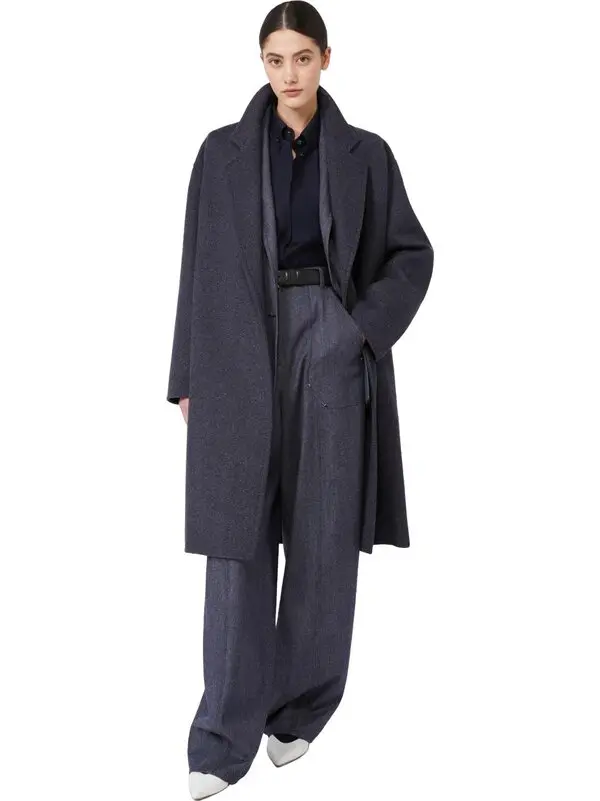 Max Mara Denim-effect Wool Coat - Ultramarine
