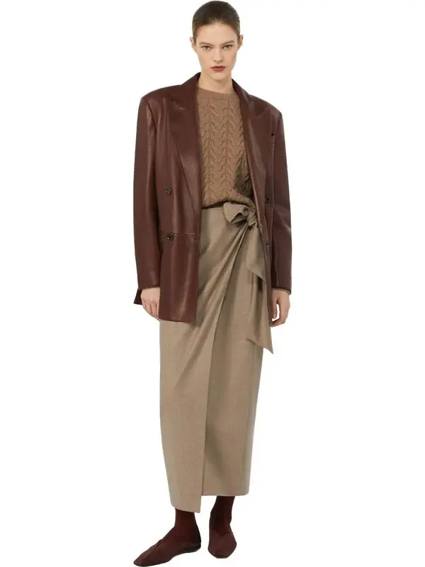 Max Mara Long Stretch-cashmere Skirt - Turtledove