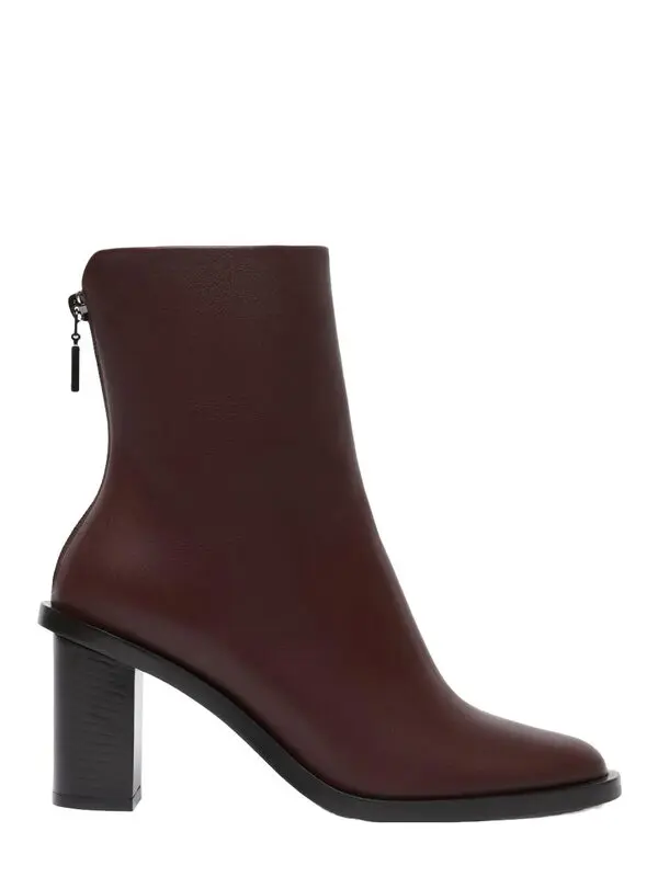 Max Mara Leather Ankle Boots - Red Purple
