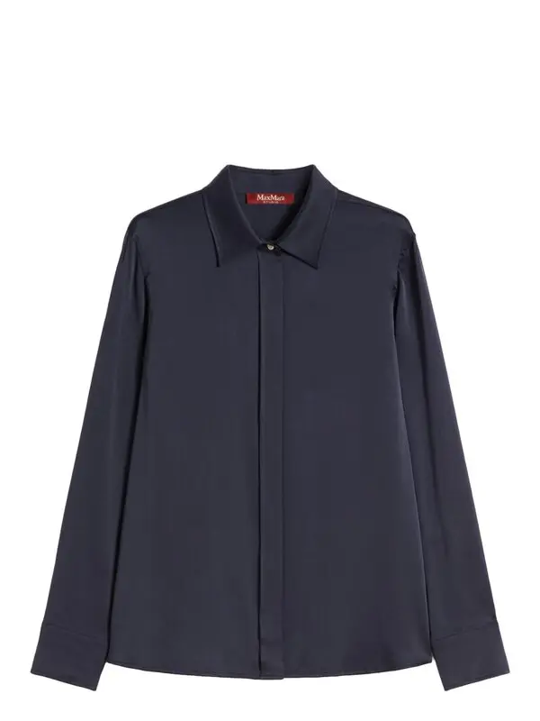 Max Mara Silk Satin Shirt - Ultramarine