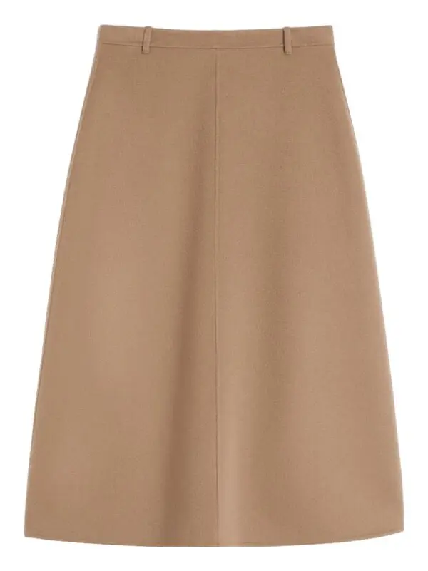Max Mara Flared Wool Skirt - Hazelnut Brown