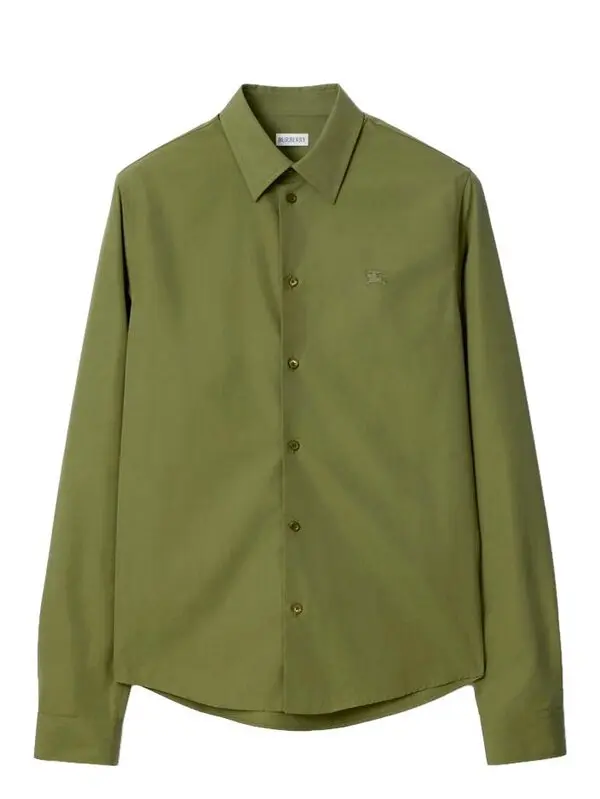 Burberry Regular Fit Cotton Poplin Shirt - Pasture Green