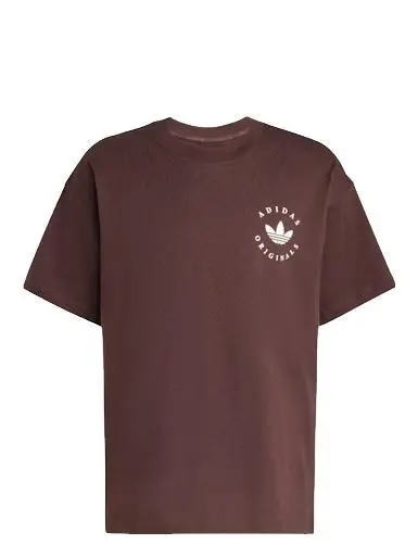 Adidas Curved Trefoil Logo Gfx T-shirt - Shadow Brown