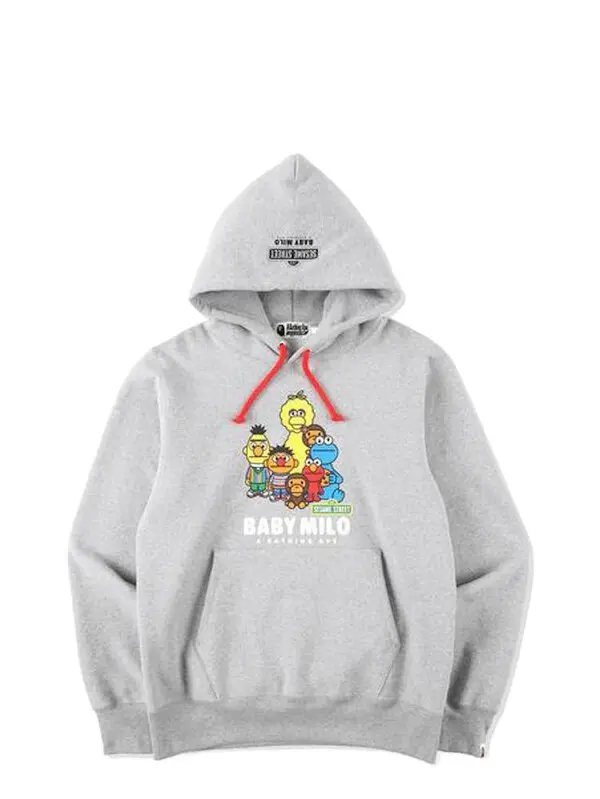 BAPE X Sesame Street Pullover Hoodie - Gray