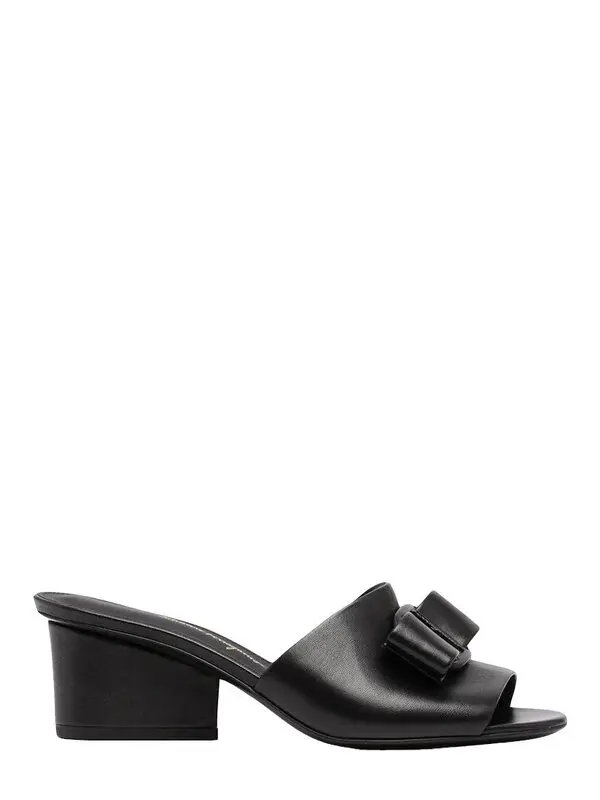 FERRAGAMO Viva Bow 60mm Mules - Black