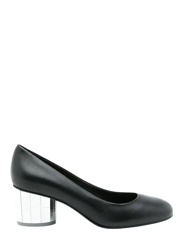 FERRAGAMO Leather Slip-on Pumps - Black