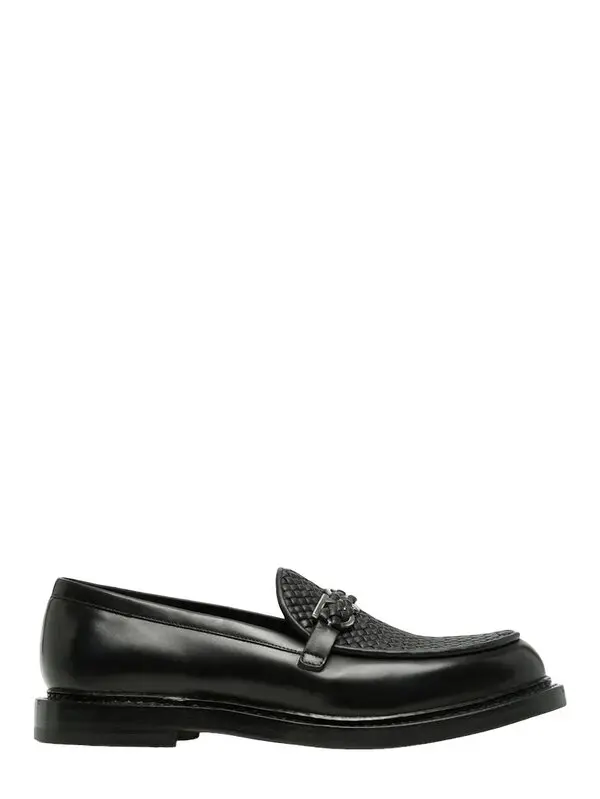 FERRAGAMO Mock Ornament Loafer - Black
