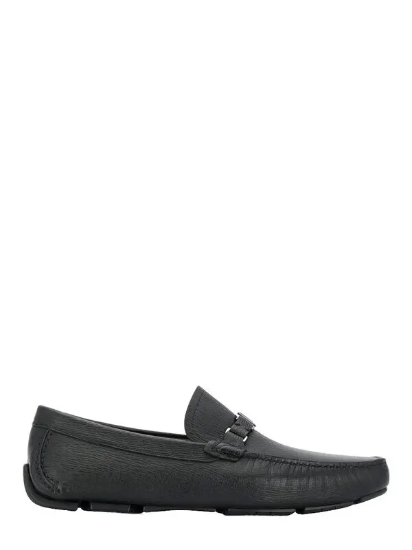 FERRAGAMO Vara Buckle Driving Loafers - Black