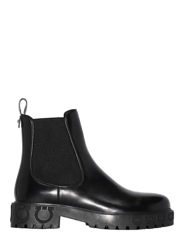 FERRAGAMO Gancini Chelsea Boots - Black