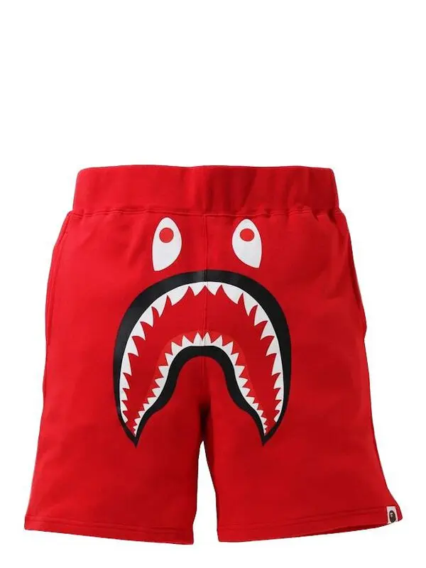A BATHING APE Shark Sweat Shorts - Red