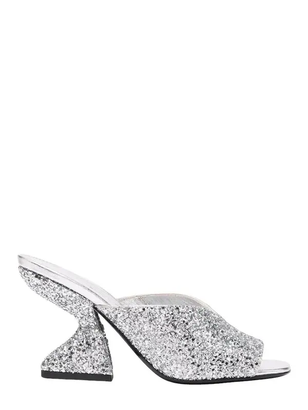 FERRAGAMO Metallic Glitter Sandals - Gray
