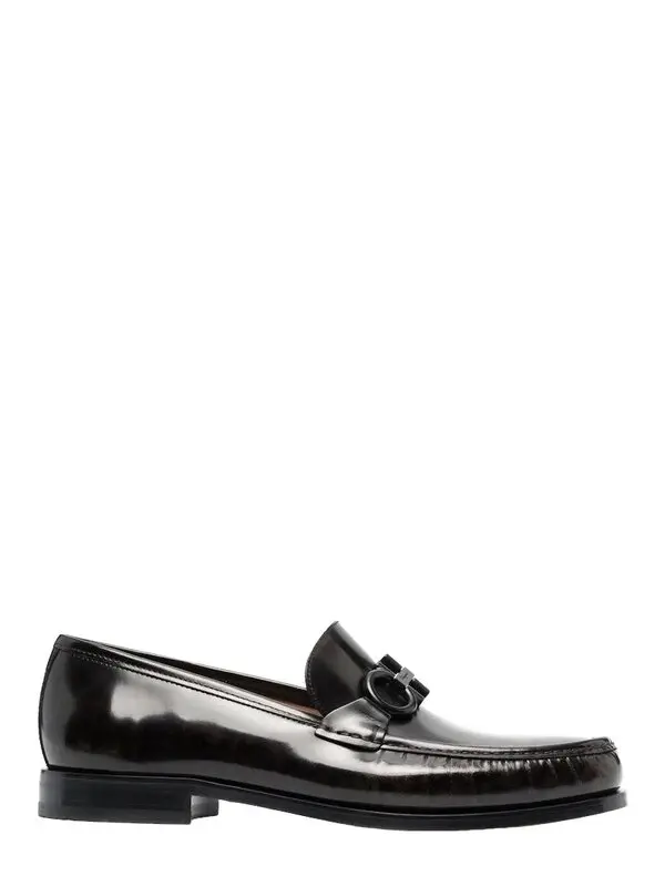 FERRAGAMO Gancini Horsebit Loafers - Brown