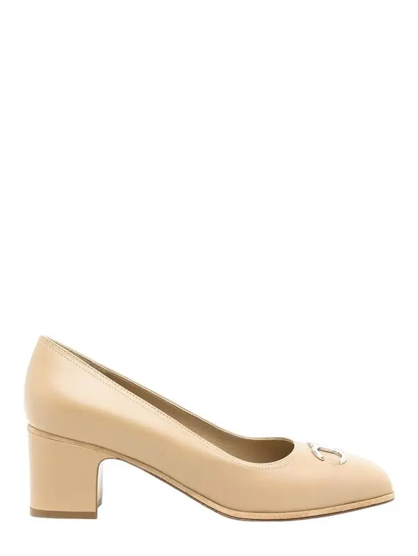 FERRAGAMO Gancini 55mm Square-toe Pumps - Neutrals