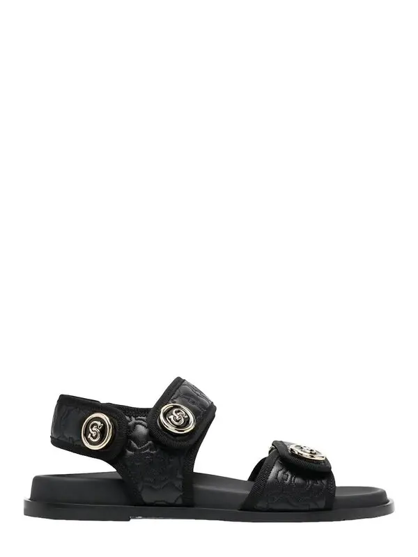 FERRAGAMO Logoplaque Detail Sandals - Black
