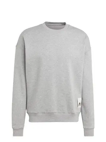 Adidas Lounge Fleece Sweatshirt - Medium Grey Heather