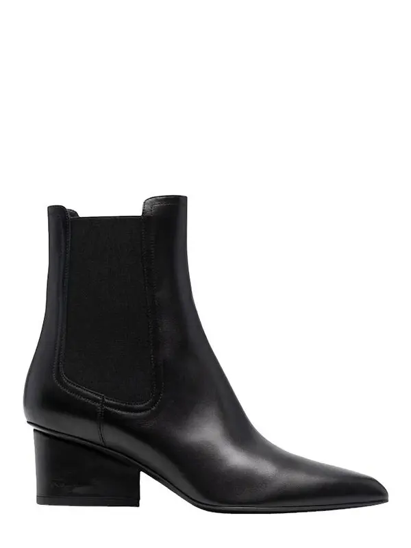 FERRAGAMO Logo-embossed Heel Chelsea Boots - Black
