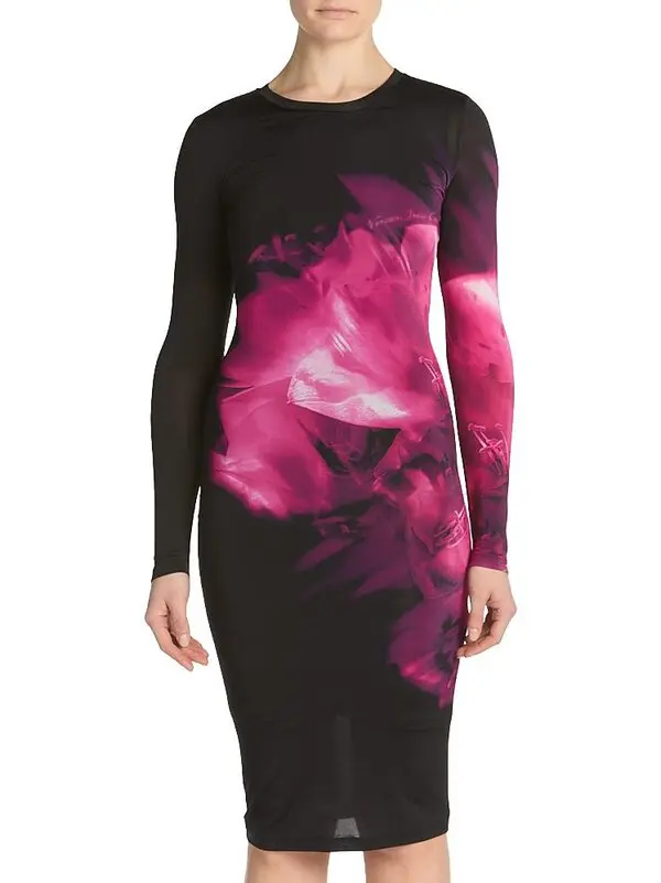 Versace Organzino Pan Dress - Magenta