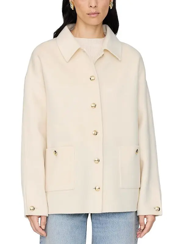 ANINE BING Luca Wool Cashmere Jacket - Ivory