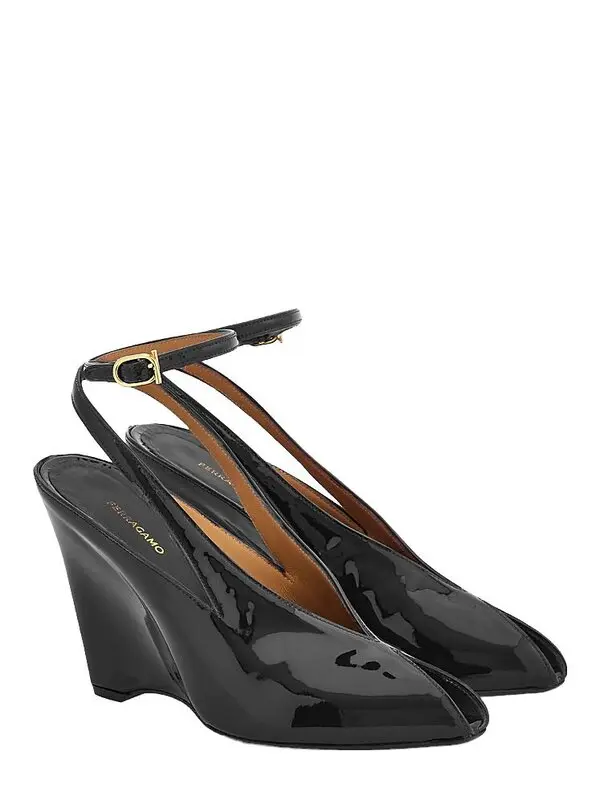 FERRAGAMO Arcadia 95 Vitellino Pumps - Black