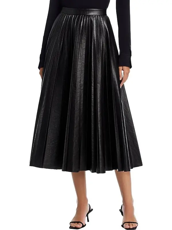 A.L.C. Etta Pleated Skirt - Deepest Brown