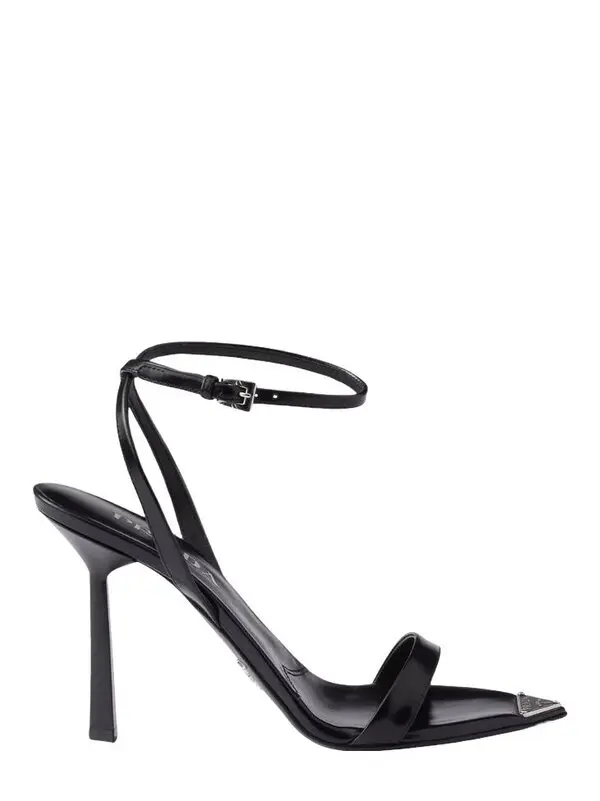 Prada Brushed Leather Sandals - Black