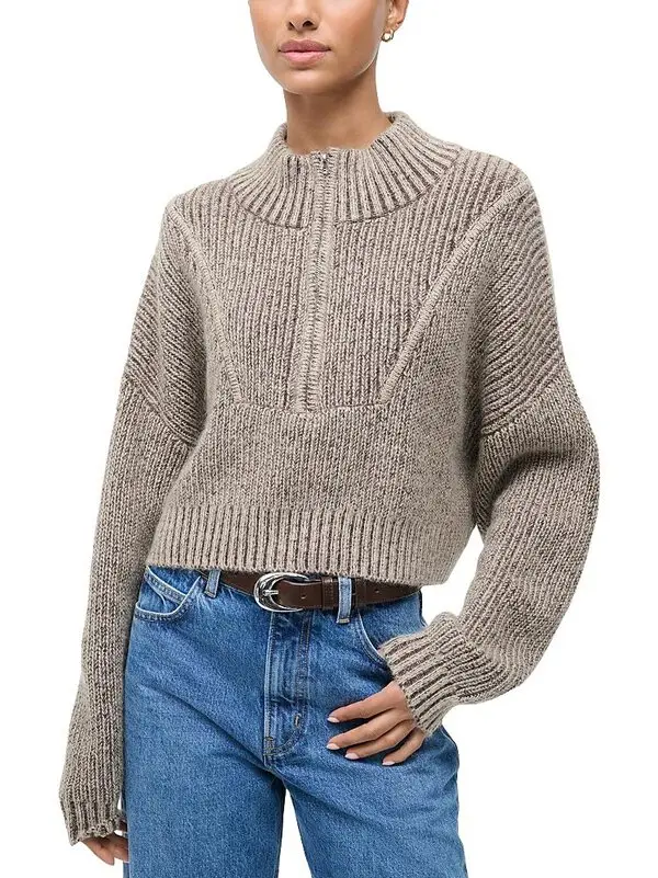 Staud Hampton Cropped Sweater - Bisque
