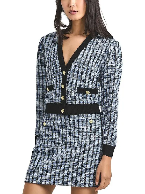 Derek Lam 10 Crosby Tweed Cardigan Jacket - Blue Multi