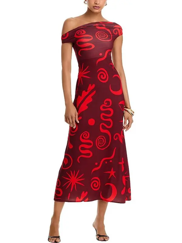 CALA DE LA CRUZ Debora Printed Midi Dress - Cairocarmi