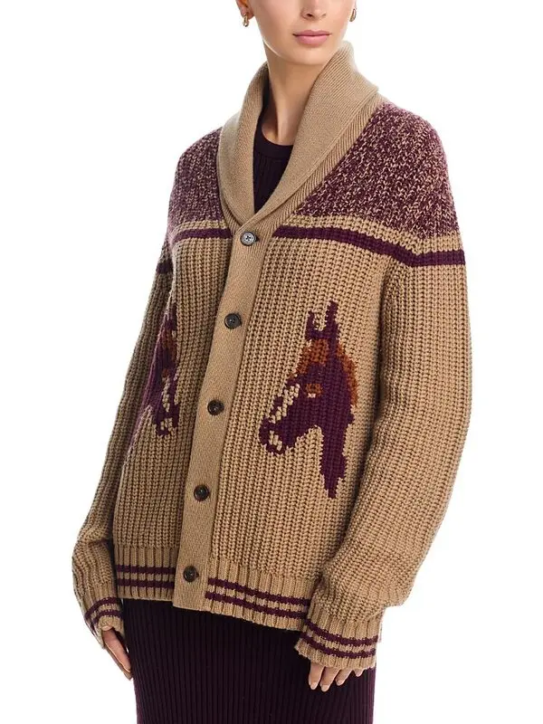 Guest In Residence Rodeo Cardigan - Camel Combo