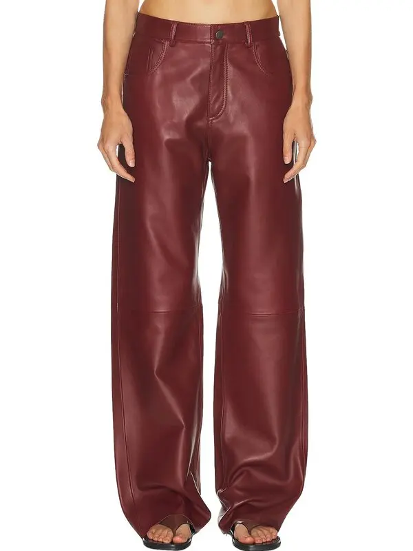 HAIKURE Bonnie Leather Pant - Cherry