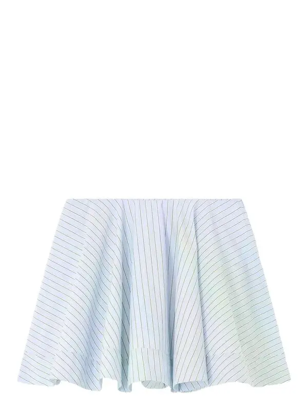 GANNI Circle Stripe Cotton Mini Skirt - Blue