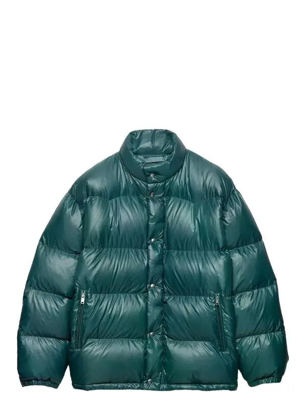 Prada Triangle-logo Padded Jacket - Green