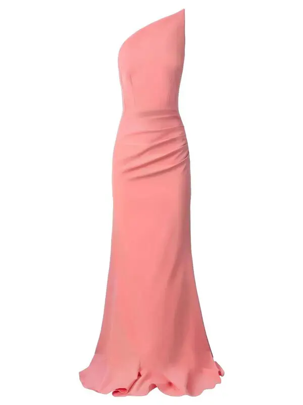MOOS STUDIO Asymmetric Draped Maxi Dress - Pink