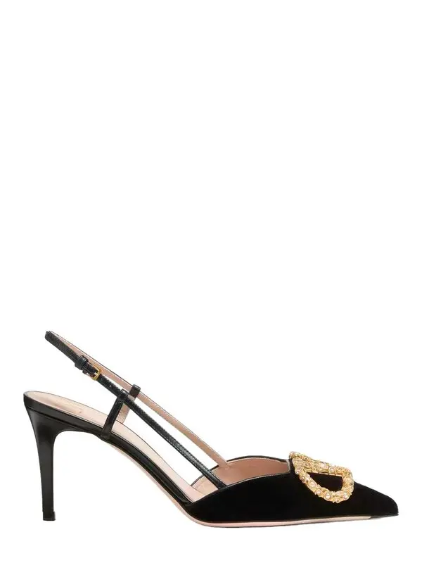 Valentino Garavani 80mm Vlogo Signature Slingback Pumps - Black