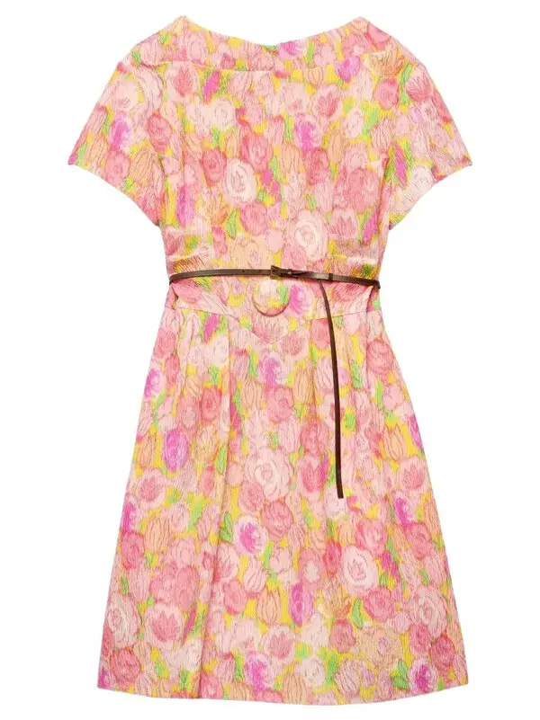 Prada Floral-print Mini Dress - Pink