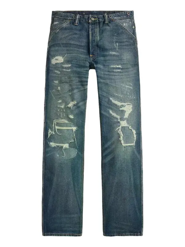 Ralph Lauren Distressed Straight-leg Jeans - Blue
