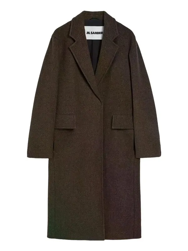 JIL SANDER Mélange-effect Coat - Brown