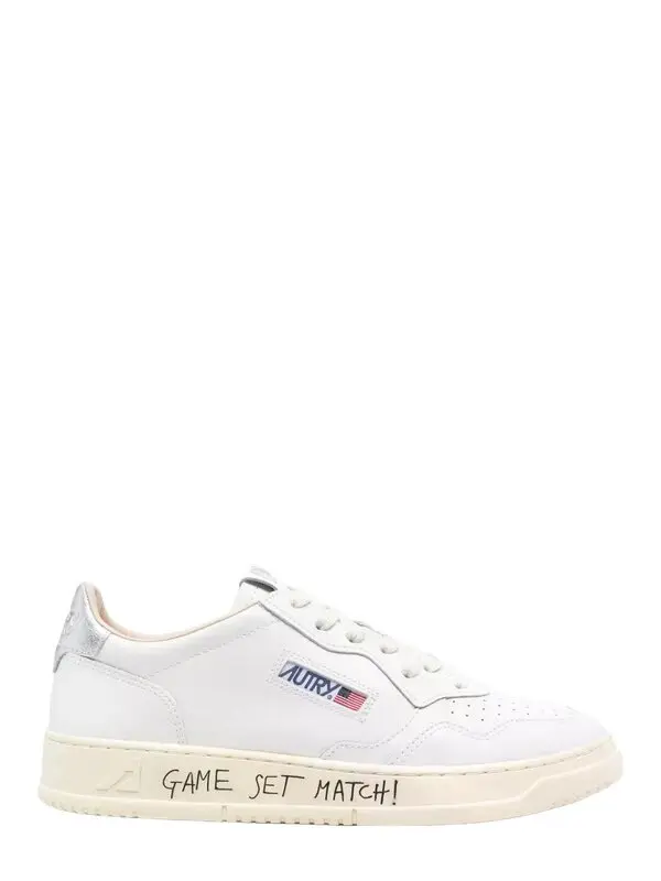AUTRY Medalist Metallic-patch Leather Sneakers - White