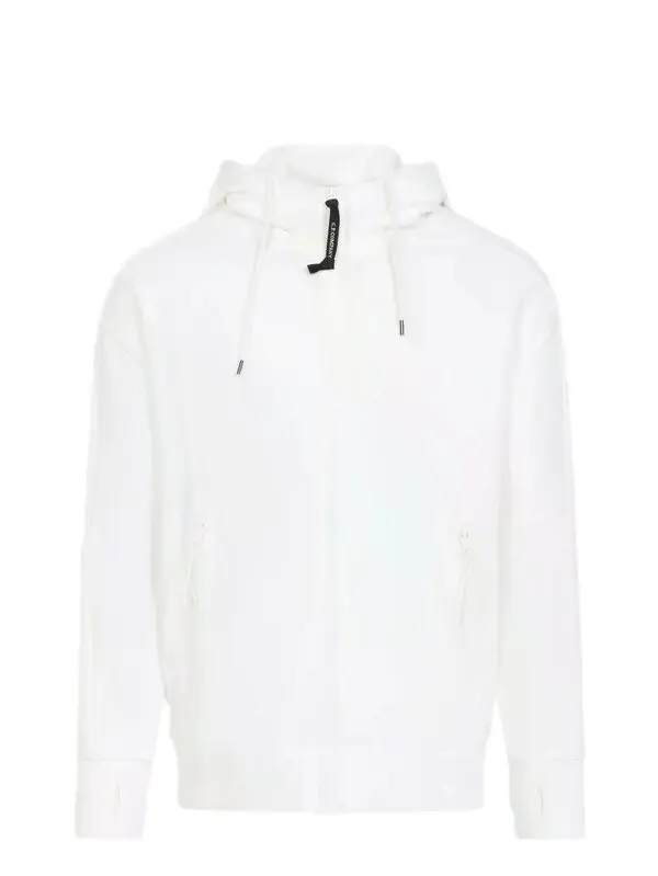 C.P. COMPANY Goggle-detail Zip-up Hoodie - White