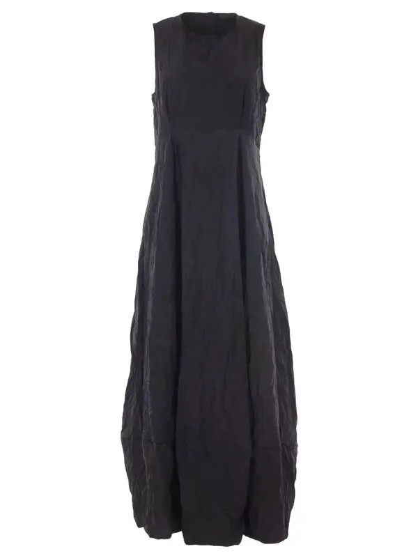 MARIA CALDERARA Sleeveless Crinkled-effect Midi Dress - Black