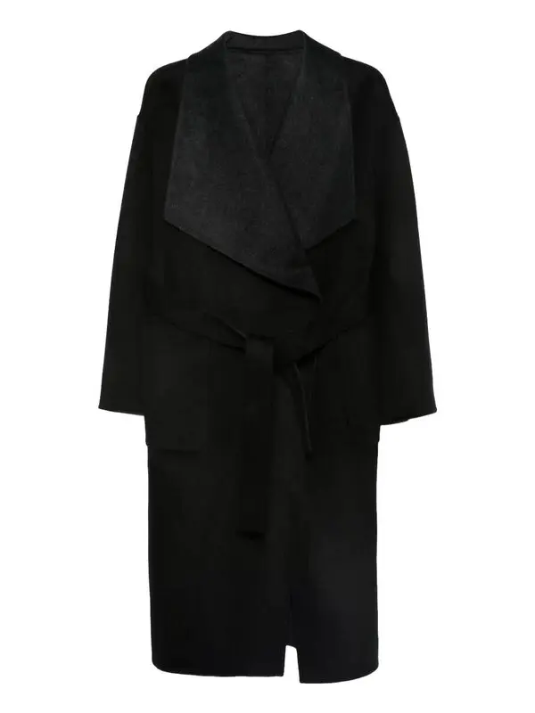 THE DYNAMIS STUDIO Belted Wrap Single-breasted Coat - Black