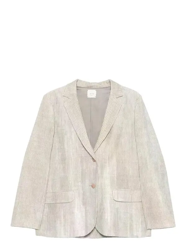 ALYSI Single-breasted Velvet Blazer - Neutrals
