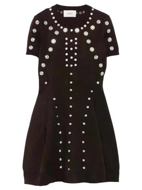 Coperni Embellished Mini Dress - Brown