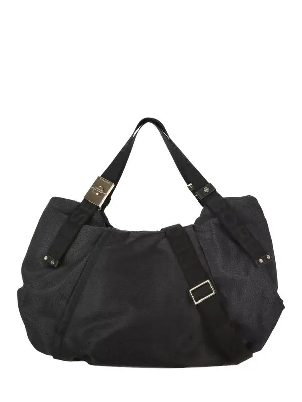 Borbonese Medium Fold Top Tote Bag - Black