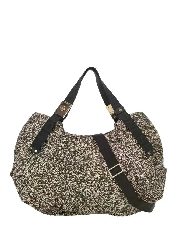 Borbonese Macadam-print Fold Bowler Tote Bag - Neutrals